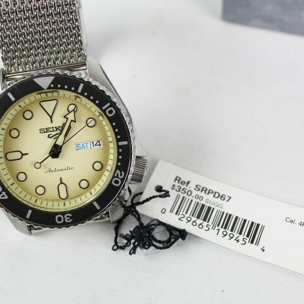 Seiko 5 Sports Men's Stainless Steel Mesh Automatic Watch SRPD67 ...