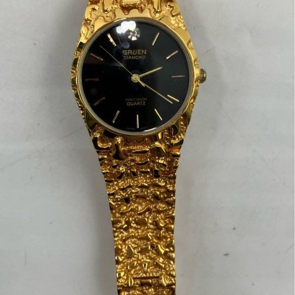 Gruen Precision Diamond Gold Nugget Watch - Men's | WatchCharts Marketplace