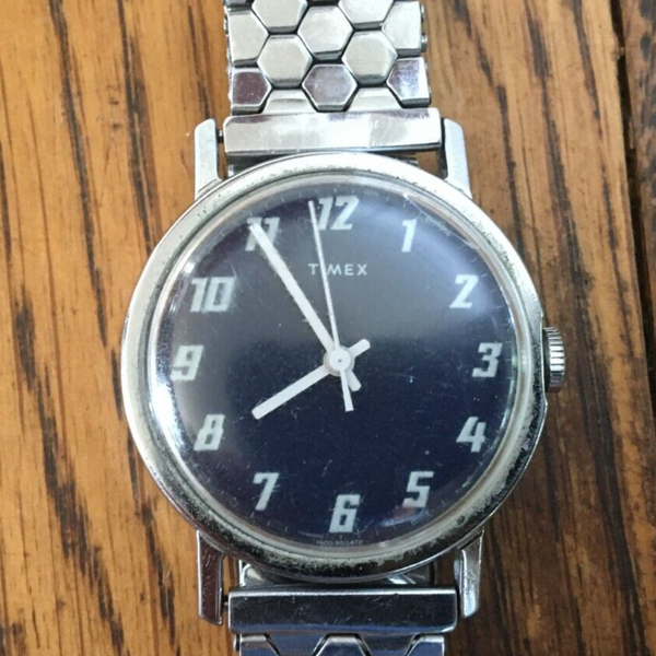Vintage Men's TIMEX Mercury Mechanical Watch, Rare Blue Dial, Running ...