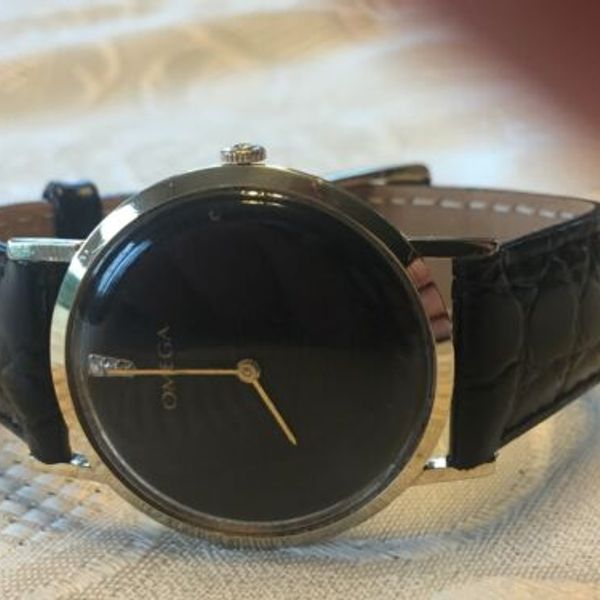 65 OMEGA Black Diamond/D6672 MECHANICAL 14K GOLD, 17 JEWELS & 3 GENUINE ...