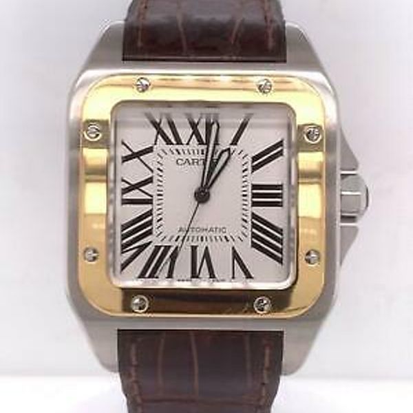 Cartier Santos 100 Large Stainless Steel & 18k Yellow Gold Ref ...