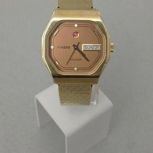 Rado Voyager Gold plated Day/Date Automatic MEN'S Watch Vintage ...