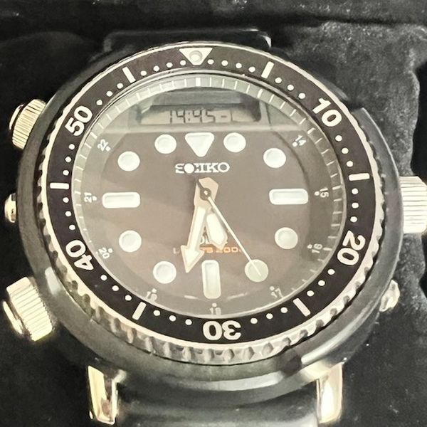 Seiko Prospex Arnie SNJ025P1 Divers Solar Digital/Analogue Rubber Men's ...