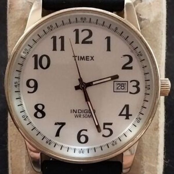 Timex Indiglo Date Quartz Watch CR2016 P5 New Silicone Band New Battery ...