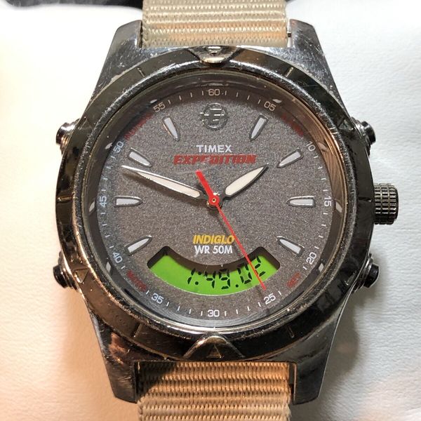 Timex Expedition Indiglo Menâ s Watch Luminous Hands Analog Digital New ...
