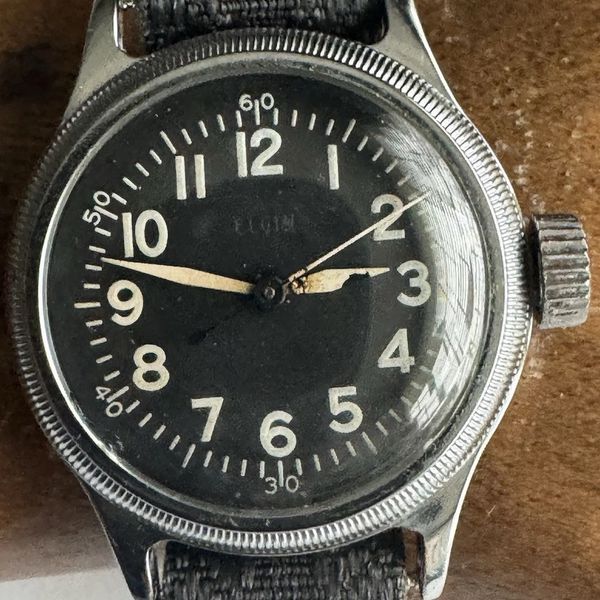 1945 Elgin A-11 Hack Grade 539 16 Jewels US Military WWII Wristwatch ...