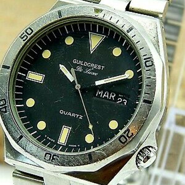 200M 20 ATM stainless Steel T swiss made T Guildcrest HEUER diver watch ...