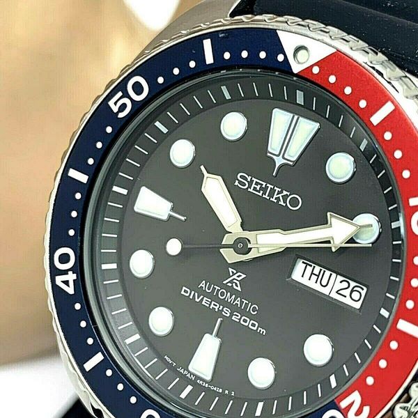 Seiko Prospex Automatic Rubber Strap Pepsi Bezel 200M Diver's Men's ...