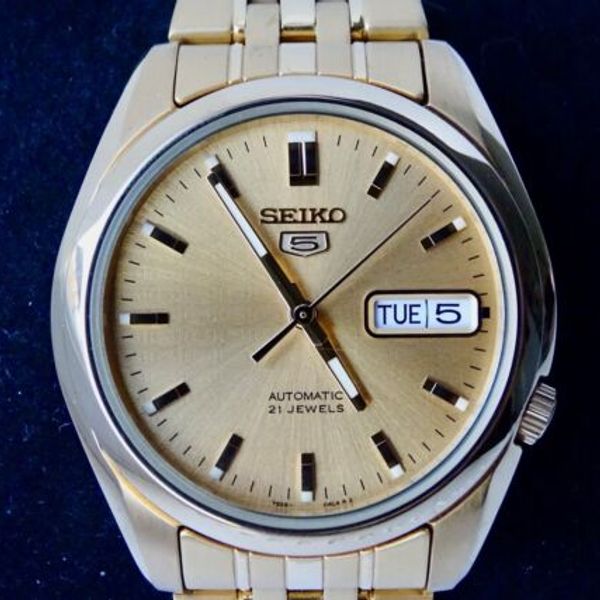 Seiko 5 Sports Gold Men's Watch - SNK366K1 | WatchCharts Marketplace