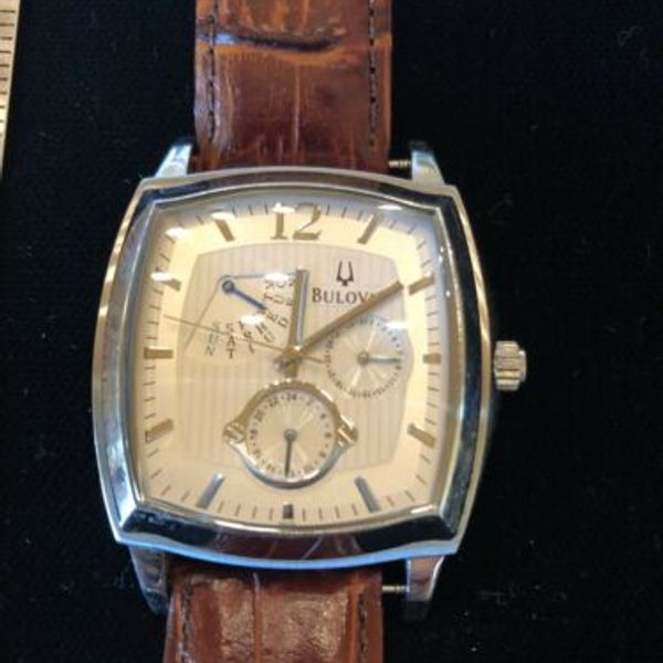 Bulova Men's Stainless Steel Chronometer Watch Day And Date Indicators ...