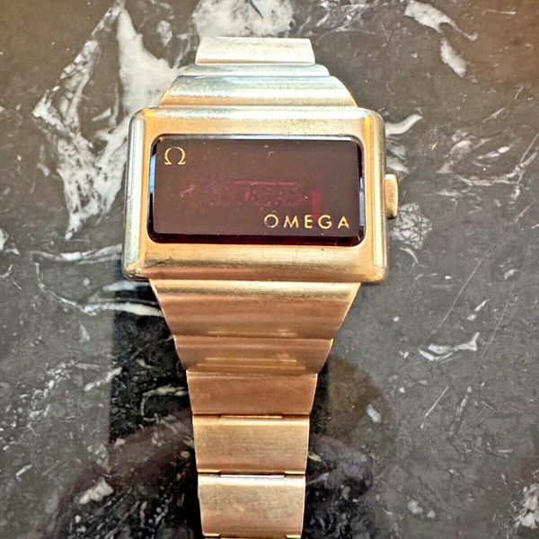 Vintage Omega Gold Tone Watch LED Digital Time Computer | WatchCharts ...