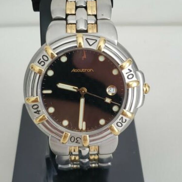 Bulova accutron T5 two tone men's watch. Sapphire glass all swiss made ...