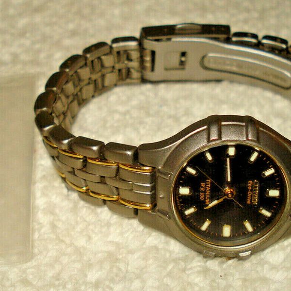 Ladies Citizen Eco Drive Water Resist Titanium Black Face EO3O Japan ...