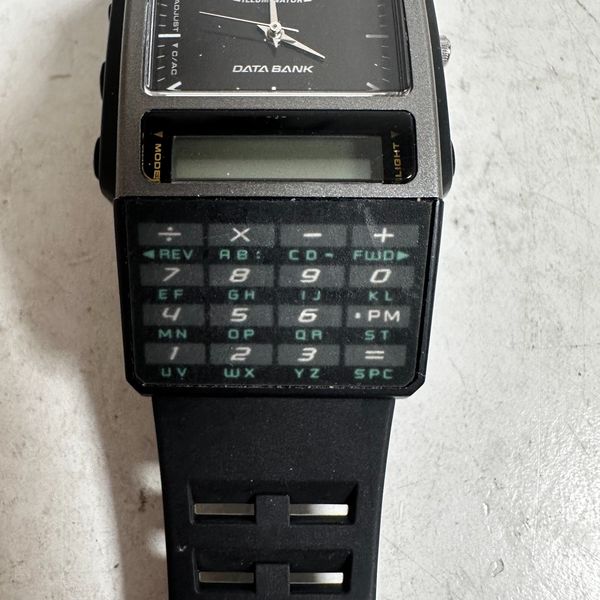 Vintage Casio Data Bank ABC-30 Digital & Analog White Dial Wristwatch ...