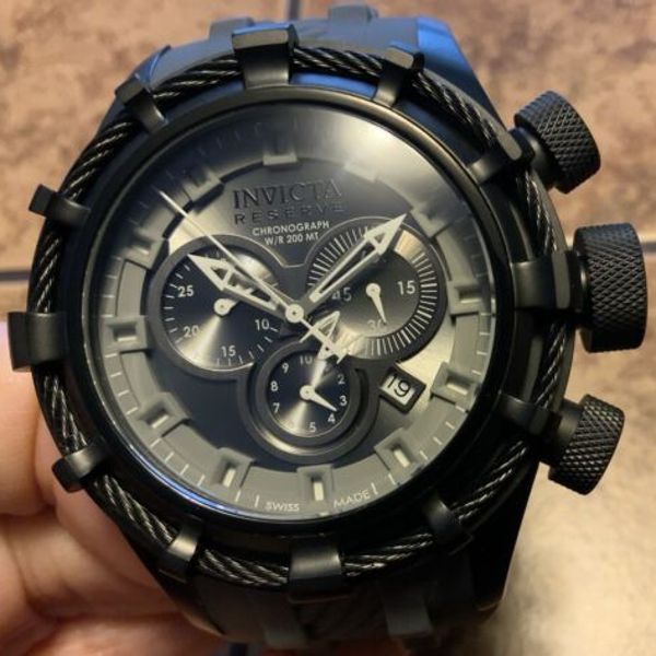 Invicta Reserve Bolt Chronograph Sport 11828 Watch Black Gray Band New ...