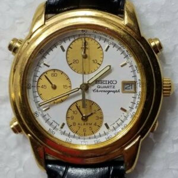 Men's Vintage Seiko 7T32-6F90 Chronograph Alarm Watch w/New Battery - Works Well | WatchCharts ...