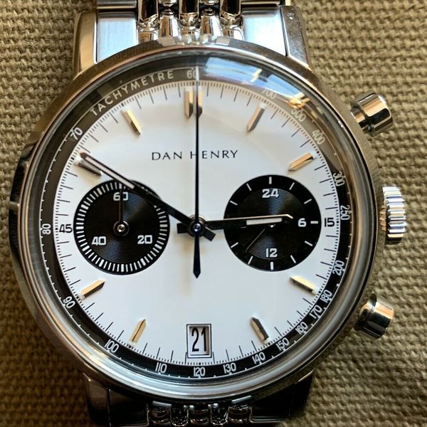 Dan Henry 1964 Gran Turismo Chronograph White Panda Bicompax w/Date ...