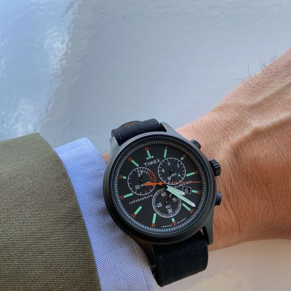 Timex Archives Allied CHRONO CALIBER M921 Black Steel Case Black Dial ...