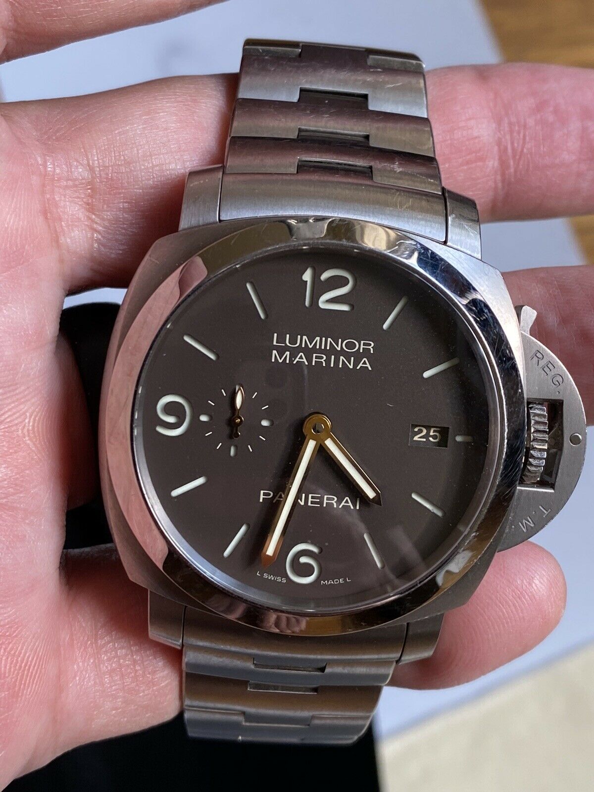 Panerai Luminor 1950 3-Days PAM 352 Titanium Original Owner ...