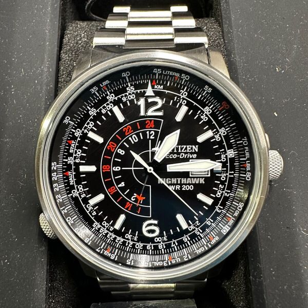 Citizen Men's Eco-Drive Promaster Air Nighthawk Pilot Stainless Steel ...