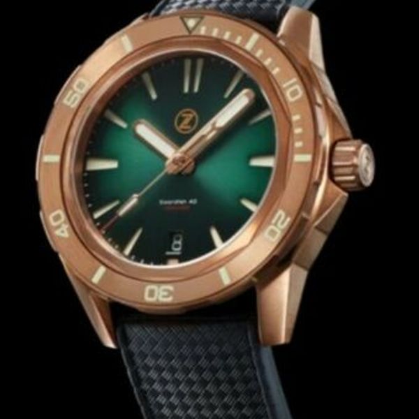Zelos Swordfish 40mm BRONZE EMERALD GREEN Automatic Watch BRAND NEW ...