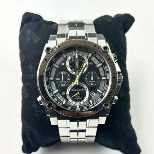 Bulova Men's Watch 96B175 Precisionist Quartz Chronograph Silver ...