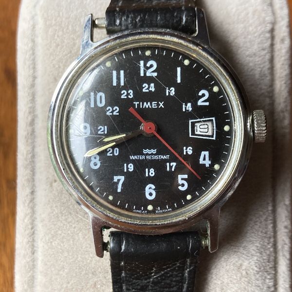 Vintage ladies TIMEX Aviator 30mm Mechanical Ladies Watch (stops/starts ...