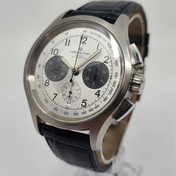 HAMILTON Panda Khaki Aviation H765160 Chronograph Valjoux 7753 ...