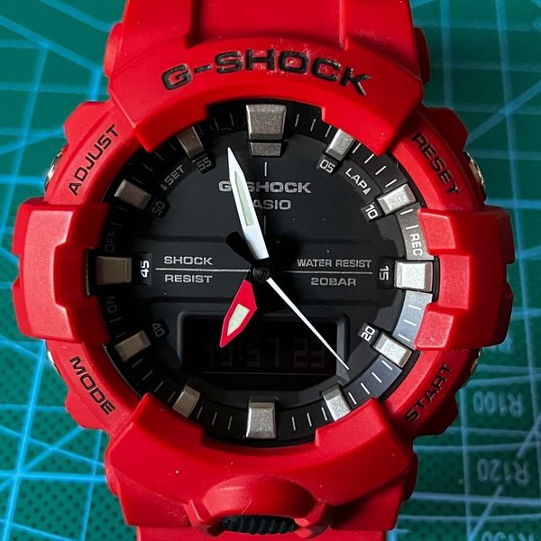 Casio G-Shock GA-800 Red Black Analog Digital Water Resistant 200m ...