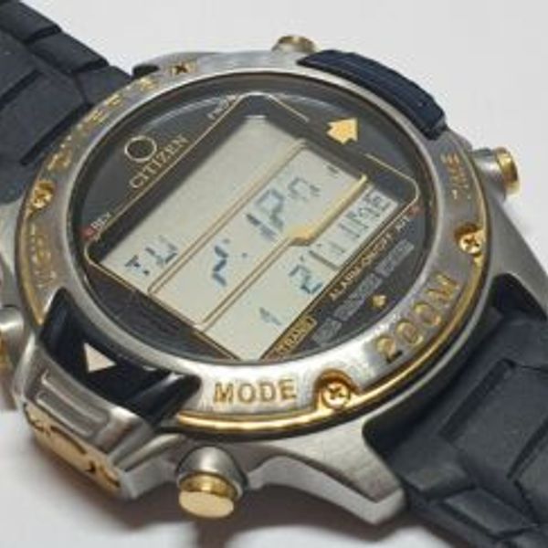 Vintage CITIZEN Promaster D201 Digital Stainless Steel Chrono Alarm ...