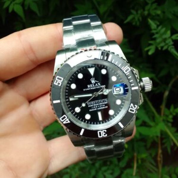 Custom Relax Automatic Watch Substitute Diver Date Black 42mm Men ...