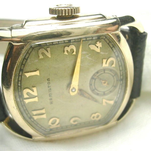 VINTAGE HAMILTON BAGLEY 1949 NICE GF CASE + RARE LUGS NICE DIAL 987A ...