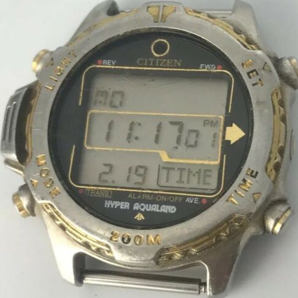 Vintage CITIZEN Promaster Hyper Aqualand Divers Digital Watch RARE ...