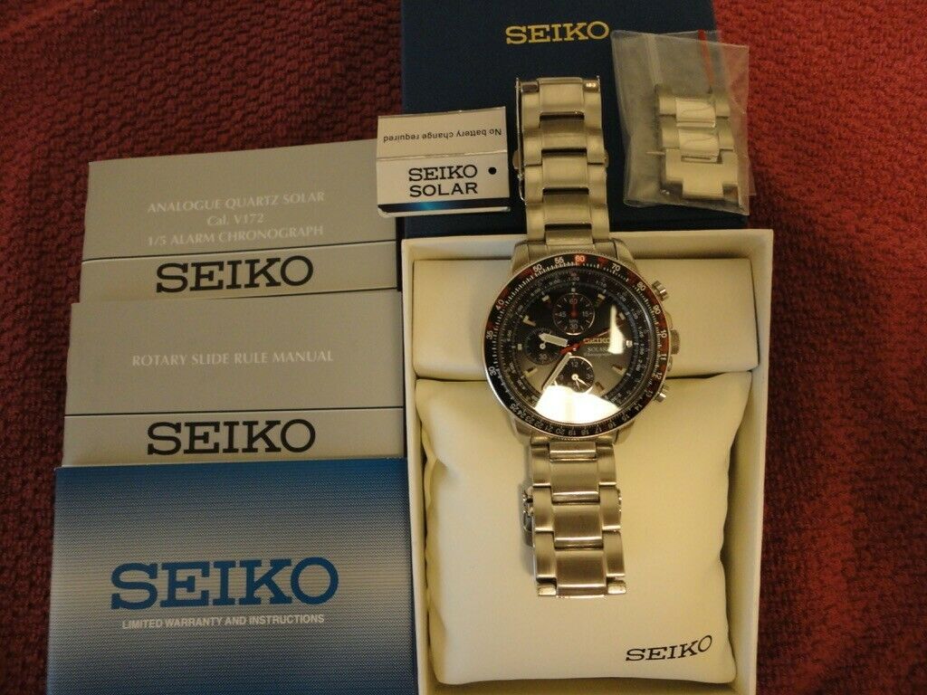 Seiko Solar Alarm Chronograph BLACK DIAL STAINLESS SSC007 | WatchCharts