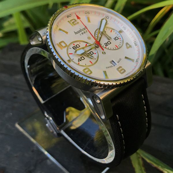 [$2,150 USD] FSO: Hanhart Primus Racer, Calf Skin Leather w/ Deployant ...
