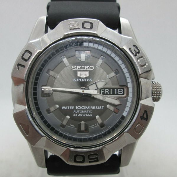 SEIKO 7S36-02L0 100M STAINLESS STEEL AUTOMATIC MENS DIVER WATCH ...