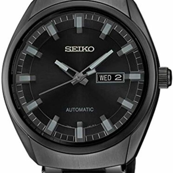 Seiko Men's SNKN43 Analog Display Automatic Self-Wind Black Watch ...