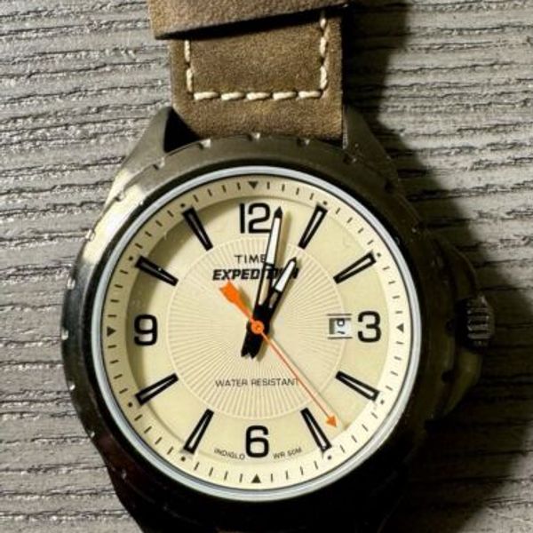 Timex Expedition Indiglo Watch WR50M Tan Face Dial - Needs Battery | WatchCharts Marketplace