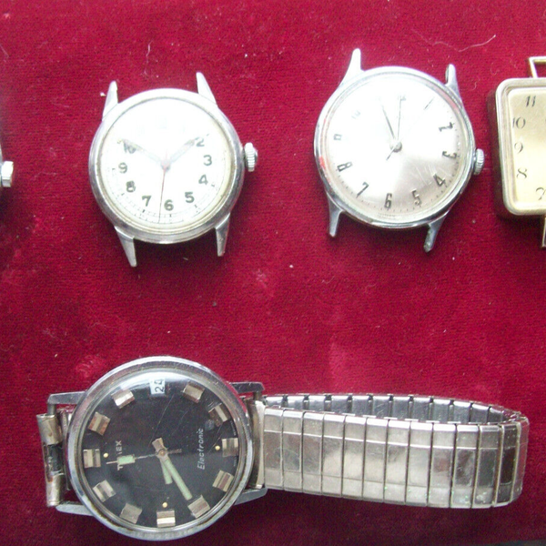 Lot oF 5 Vintage Mens Manual Wind Watches Parts Repair Not RUNNing ...