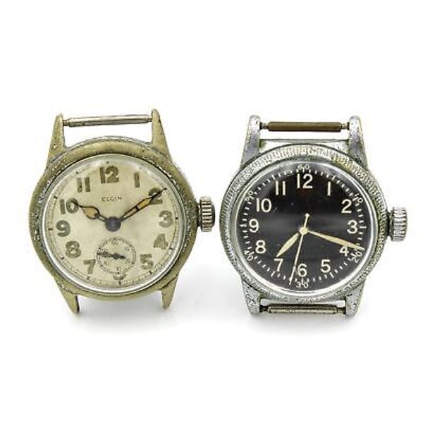Vintage WW2 Elgin Air Force Mechanical 30mm Watch Heads Lot of 2 # ...