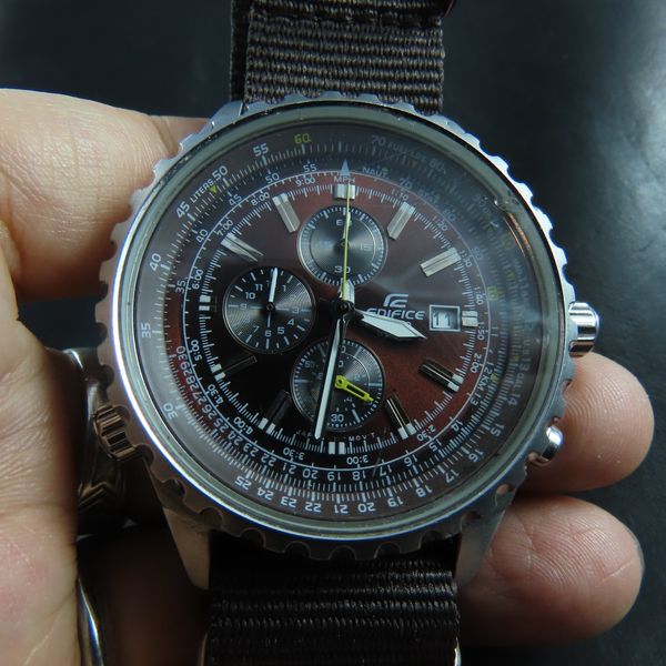 EF-527 Casio Edifice Chronograph 100M Inner Rotate Bezel Quartz Men ...