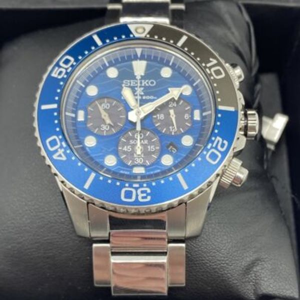 *Read Desc* Seiko Prospex Save the Ocean Solar Quartz Chronograph Men ...