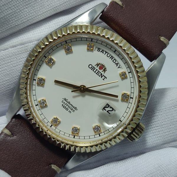 Orient President Sapphire Automatic Day/Date Diamont Dial Men's Watch EV0J-A0-B | WatchCharts ...