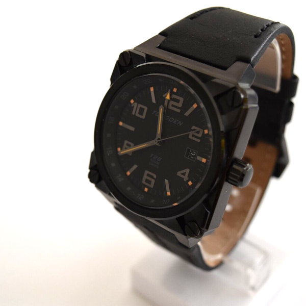 Torgoen Swiss T26 Men's Square Black Leather $595 Watch | WatchCharts ...