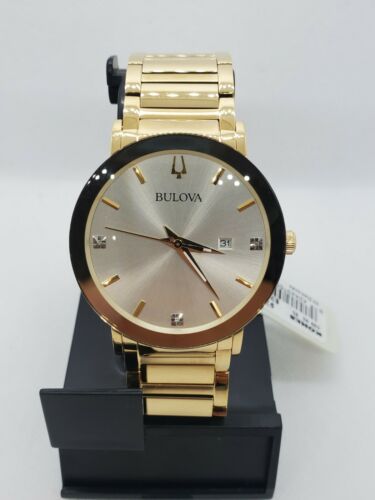BULOVA 97D115 GOLD TONE MEN'S WATCH 42MM GOLD DIAL ALL ST STEEL ...