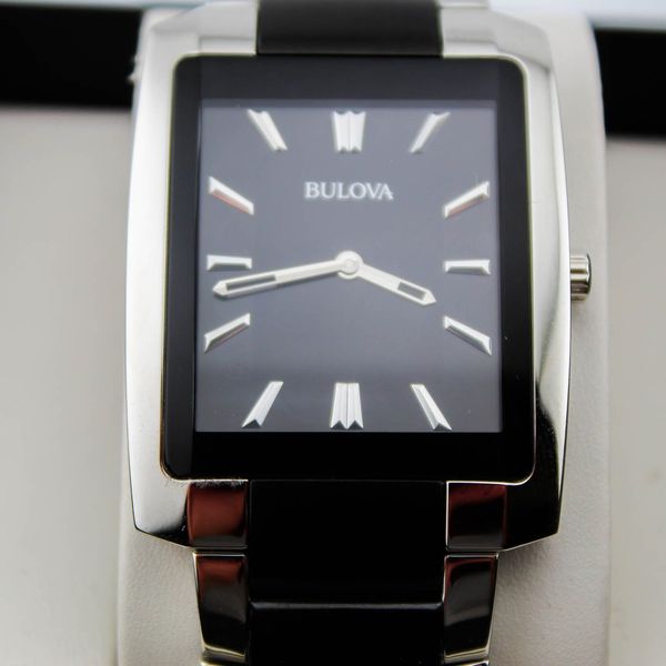 VINTAGE MANS BULOVA CLASSIC LARGE SQUARE WATCH W/BOX | WatchCharts ...