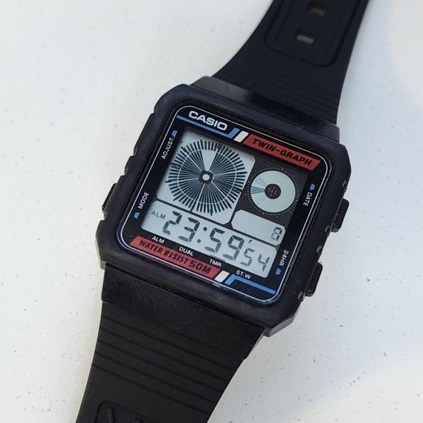 VINTAGE CASIO TWIN GRAPH WATCH AE-20W MADE IN JAPAN | WatchCharts ...