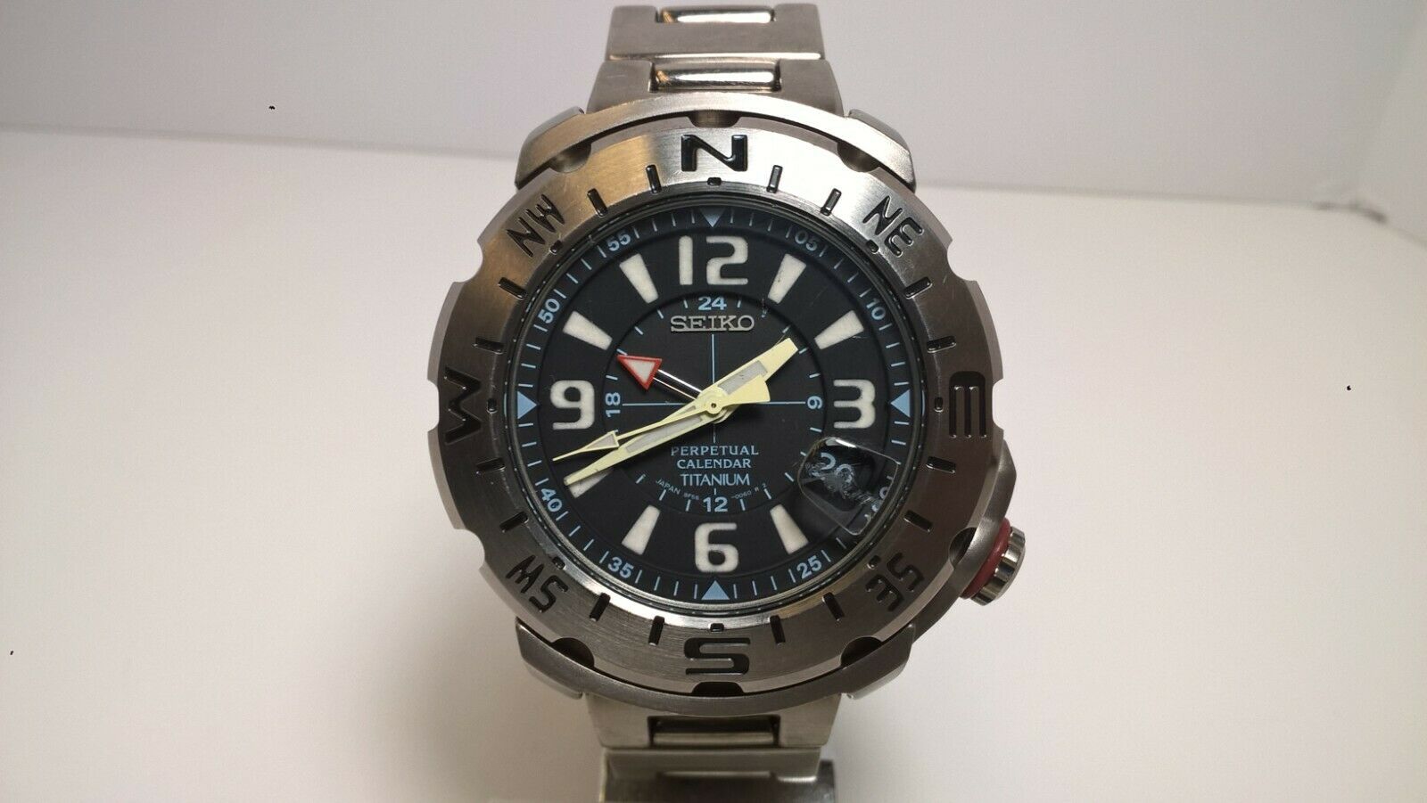 Seiko Prospex Landrek Black SBCJ007 8F56-0070 Titanium GMT Perpetual ...