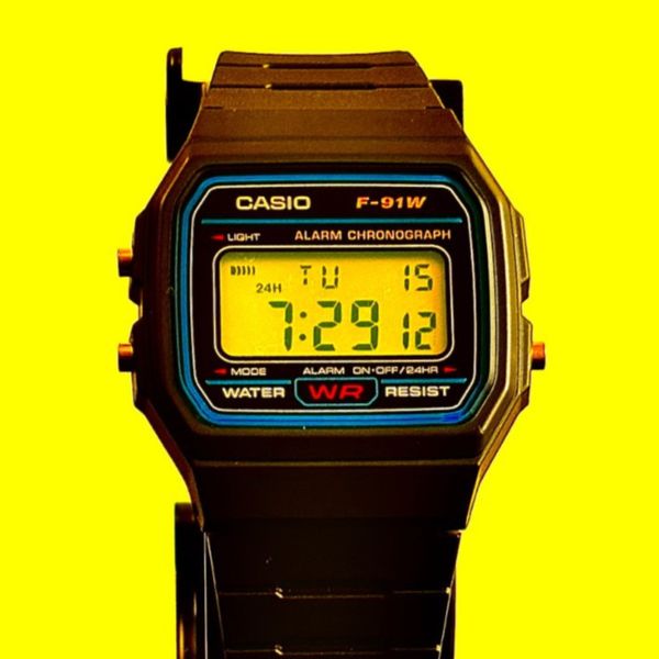 "Eclipse" Custom Casio F91-W Neon Yellow Screen Mod Brand New ...