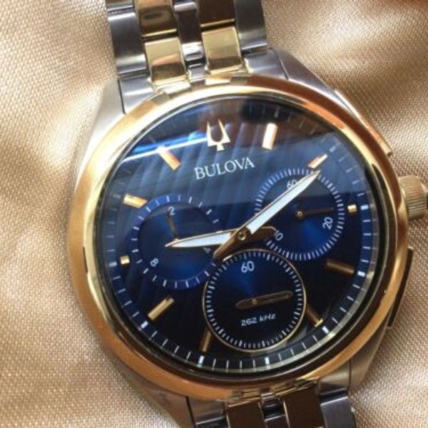 A Boxed Bulova Blue Dial Quartz Chronograph Mint Condition ...